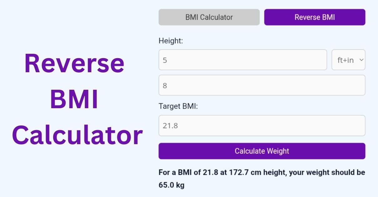 Reverse BMI Calculator – Find Weight from BMI & Height - face shape detector | face shape analyzer